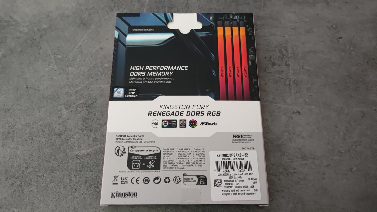 Kingston FURY Renegade RGB 32GB DDR5-8000 CL38 – Test/Review - game2gether